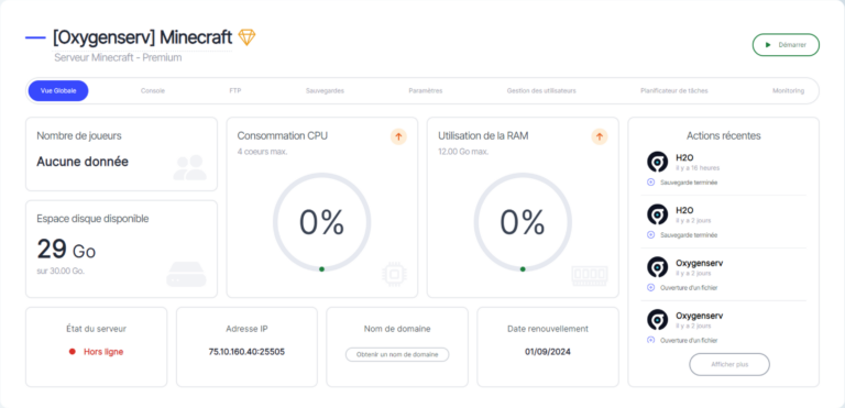 🥇 Hébergement serveur FiveM - Oxygenserv